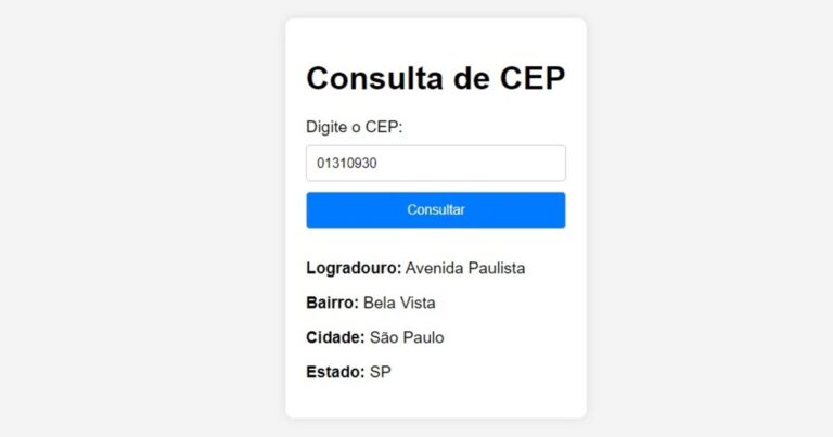 Como Consumir API de CEP em JavaScript